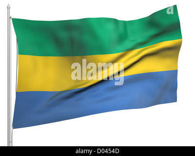 Flying Flag of Gabon . All Countries Collection Stock Photo - Alamy