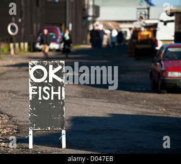 A sign for a fishmonger in Old Hastings Stock Photo - Alamy