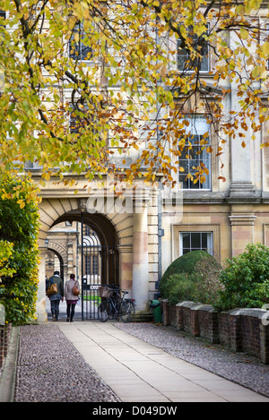 Back entrance to Clare college, Cambridge university, England Stock ...