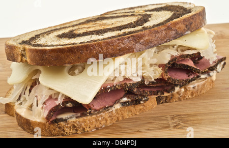 Roast beef sandwich on swirl rye bread Stock Photo - Alamy