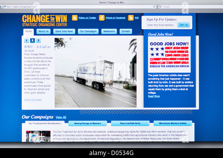 Change to Win website - union federation Stock Photo - Alamy