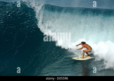 Girl surfing at Honolua Bay Maui Hawaii Stock Photo - Alamy