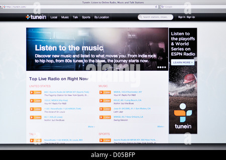 Tunein website - online radio streaming Stock Photo - Alamy