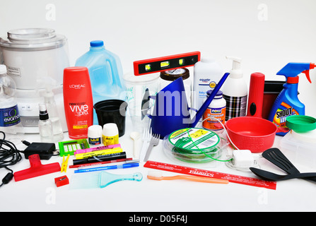 Collection of things made of plastic Stock Photo - Alamy