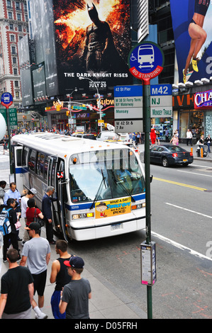 Broadway bus stop, New York City, USA Stock Photo - Alamy