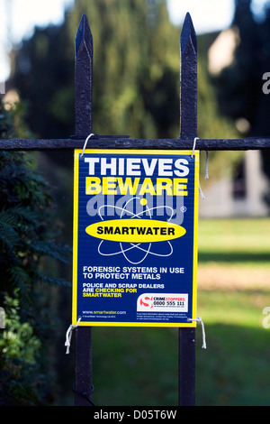 A Smartwater warning sign Stock Photo - Alamy