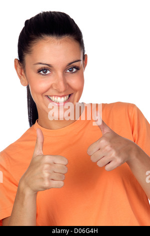 Female hand saying Ok isolated on a white background Stock Photo - Alamy