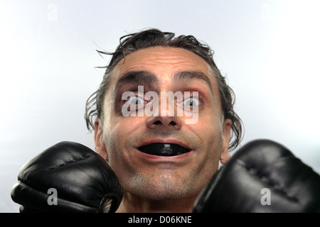 Boxer with gum shield Stock Photo - Alamy
