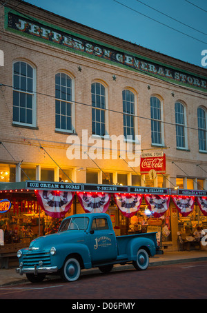 Old truck and buildings at Jefferson General Store in Jefferson, Texas ...