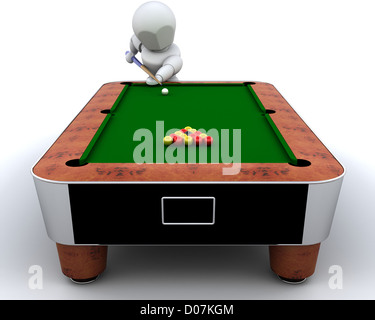 3D render of a man playing pool Stock Photo - Alamy