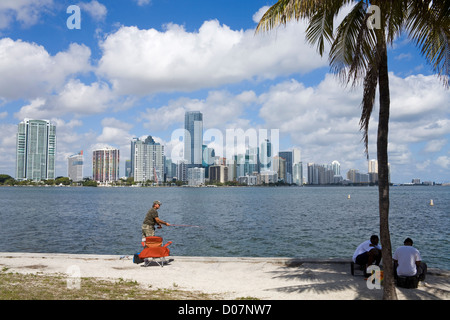 Miami skyline viewed from Key Biscayne, Miami, Florida, USA Stock Photo ...
