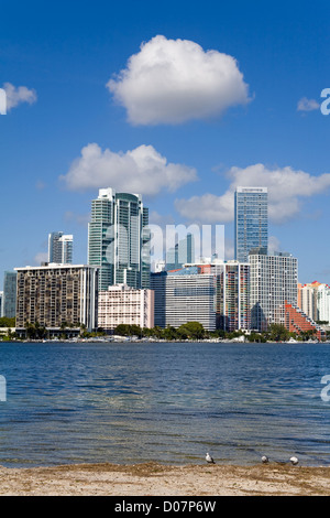 Miami skyline viewed from Key Biscayne, Miami, Florida, USA Stock Photo ...