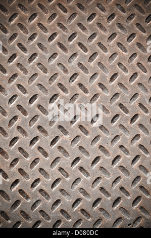 Weathered and rusty diamond metal plate Stock Photo - Alamy