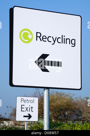 Environment, Recycling, Sign in supermarket car park Stock Photo - Alamy