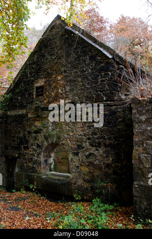 The remains of old wartime gunpowder factory on the River North Esk ...