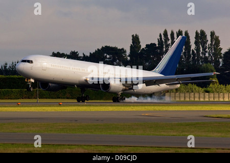 Unmarked passenger jet airplane side view Stock Photo - Alamy