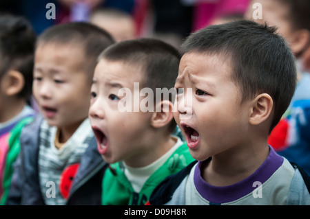 School children roar like lions during story time in Wenhua Park ...