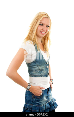 Young caucasian woman over isolated background smiling looking to the ...