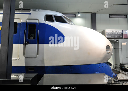 The front of one of Japan's first 'shinkansen' bullet trains Stock ...