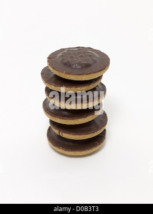 Jaffa Cakes in a stack on a white background Stock Photo - Alamy