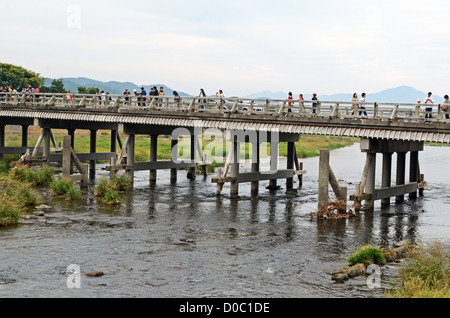 Moon Crossing Bridge in Arashiyama, Kyoto, Japan Stock Photo - Alamy