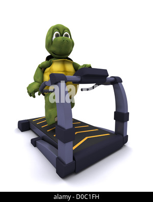 3D Render of a Tortoise running on treadmill Stock Photo - Alamy