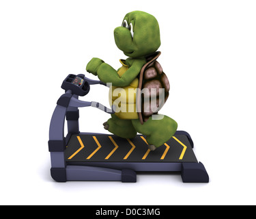 3D Render of a Tortoise running on treadmill Stock Photo - Alamy