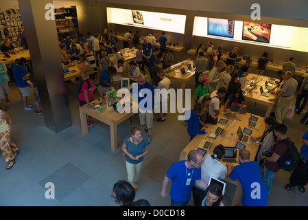 Inside Apple store on Fifth Ave in New York city in Christmas 2010 ...