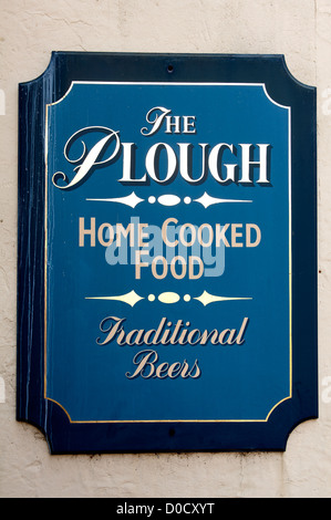The Plough pub sign, Bodicote, Oxfordshire, UK Stock Photo - Alamy