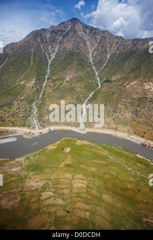 Afghanistan Kunar Province Kunar Valley Aerial view Kunar River Stock ...