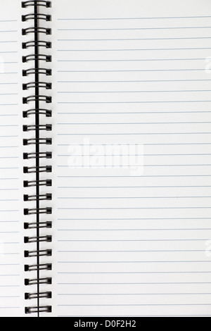 Spiral Bound Lined Notebook Page Stock Photo - Alamy