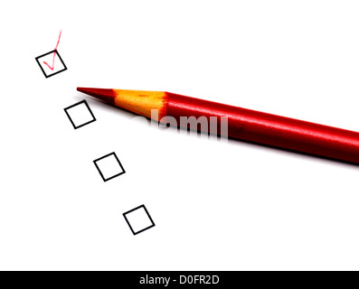 Checklist of Options from Excellent to Poor on survey form with red ...