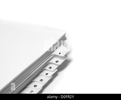 Several blank file tabs on white background Stock Photo - Alamy