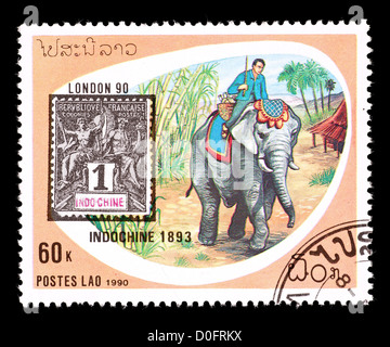 Postage stamp from Indo-china overprinted for use in Kwangchowan ...