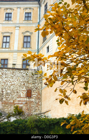 Street and castle in Mikulov, South Moravia, Czech Republic Stock Photo ...