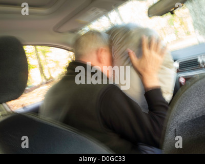 Deployed Airbag with Male Driver, USA Stock Photo - Alamy