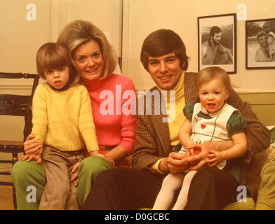 1970s FAMILY 3 MOTHER FATHER SON RIDING DAD’S SHOULDERS STANDING IN ...