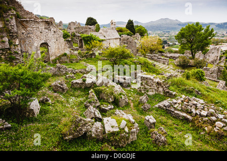 Ruins of Stari Bar, the old town of Bar, ancient fortress in Montenegro ...