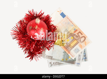 money concept with euro banknotes for christmas gifts Stock Photo - Alamy