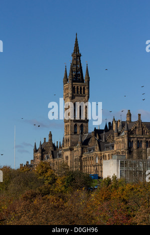 The Gilbert Scott building of Glasgow University showing the detail of ...