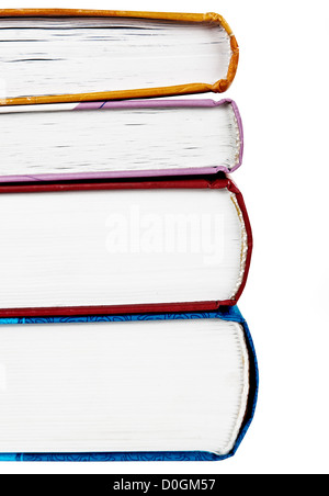 Composition with stack of books isolated on white Stock Photo - Alamy