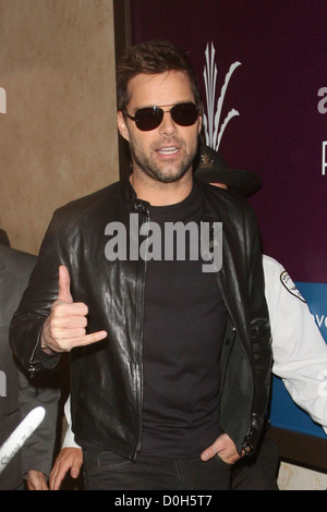 Ricky Martin films an interview for the entertainment television news ...