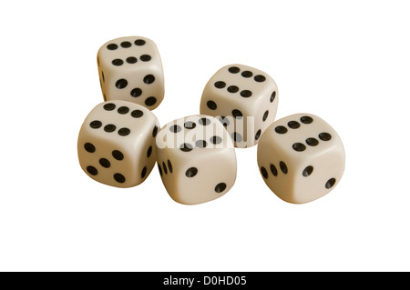 Dice Five Sixes number Six 6 Stock Photo - Alamy