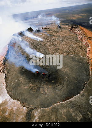 Aerial View of Pu'u O'o Vents and Crater Stock Photo - Alamy