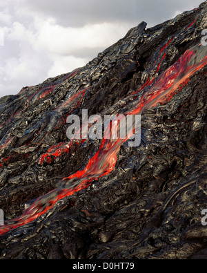 Hot Pahoehoe Lava Flows Relentlessly Downhill Stock Photo - Alamy