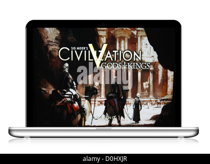 Sid Meier's Civilization V, a turn based strategy PC Game in a laptop ...