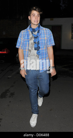 X Factor contestant Aiden Grimshaw out and about near the recording ...