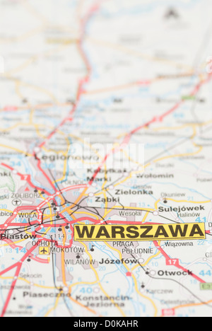 Geographic map of European country Poland with important cities Stock ...