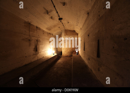 Interior of a bunker in World War Two partisan camp where members of ...