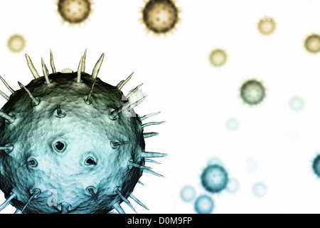 Scanning electron microscope styled structure of a typical virus Stock ...